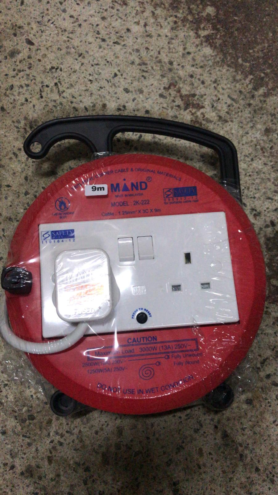 Mind Cable Reel W/Double Socket 9M With 13A Circuit Breaker | Model