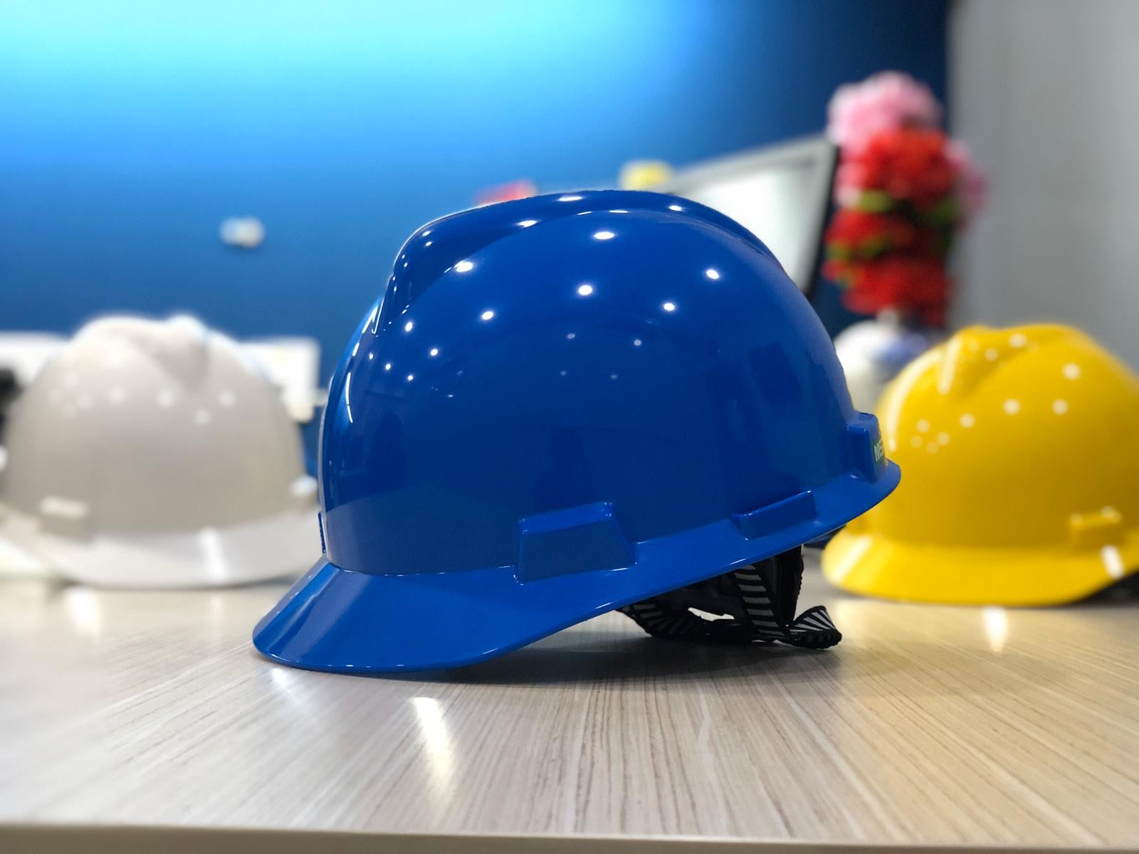 MSA Ratchet Safety Helmet | Colours : White, Yellow, Blue | Model : HE