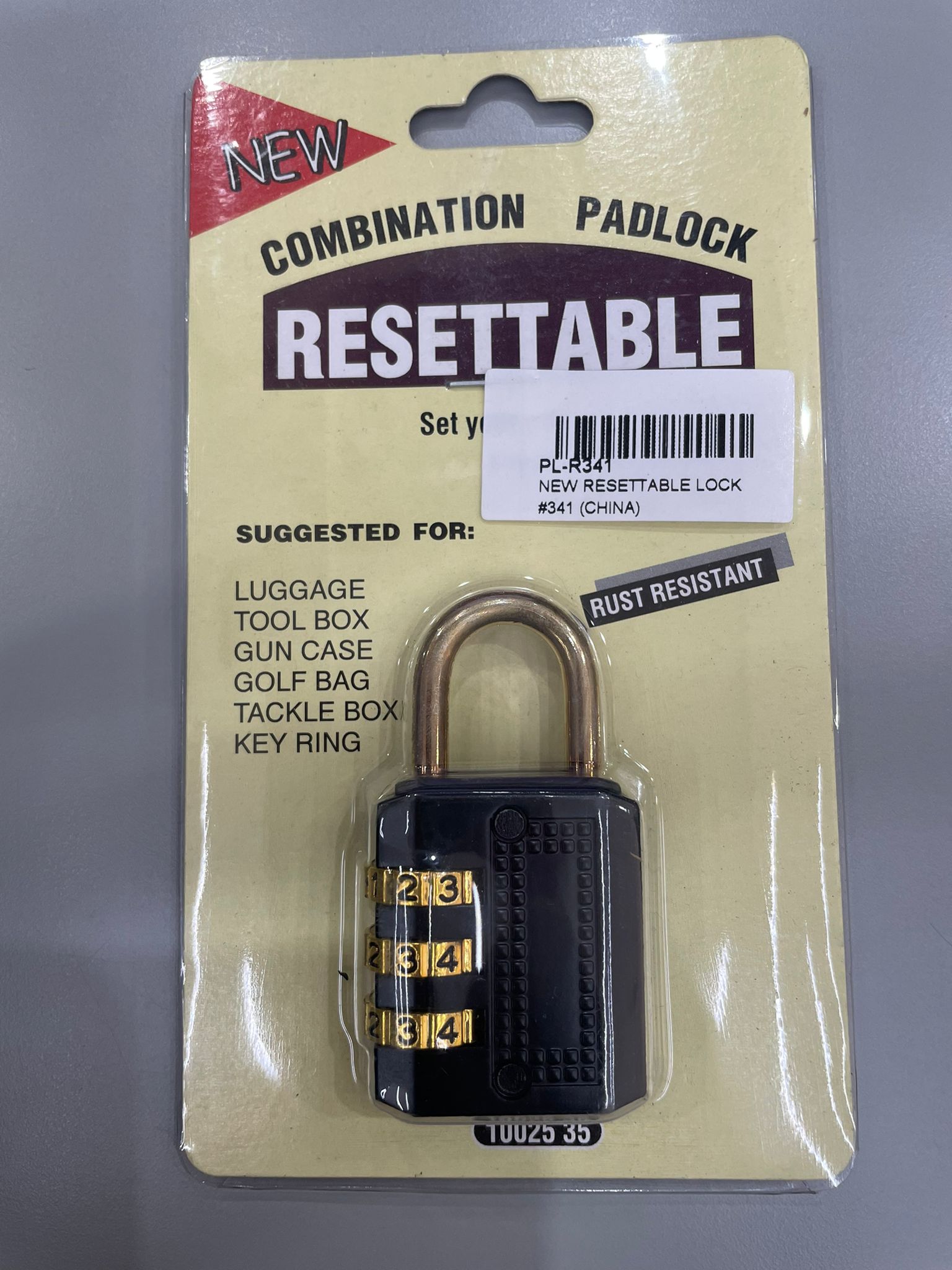 New Resettable Lock #341 (China)