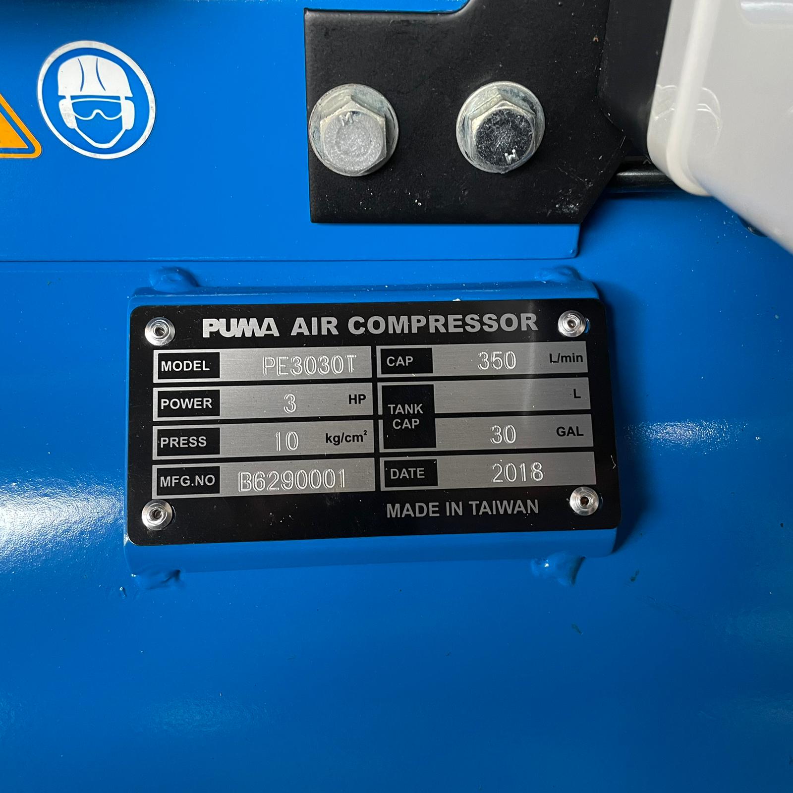 PUMA 3HP 108L 3 Phase (IE3 motor) Air Compressor | Model : PE3030T