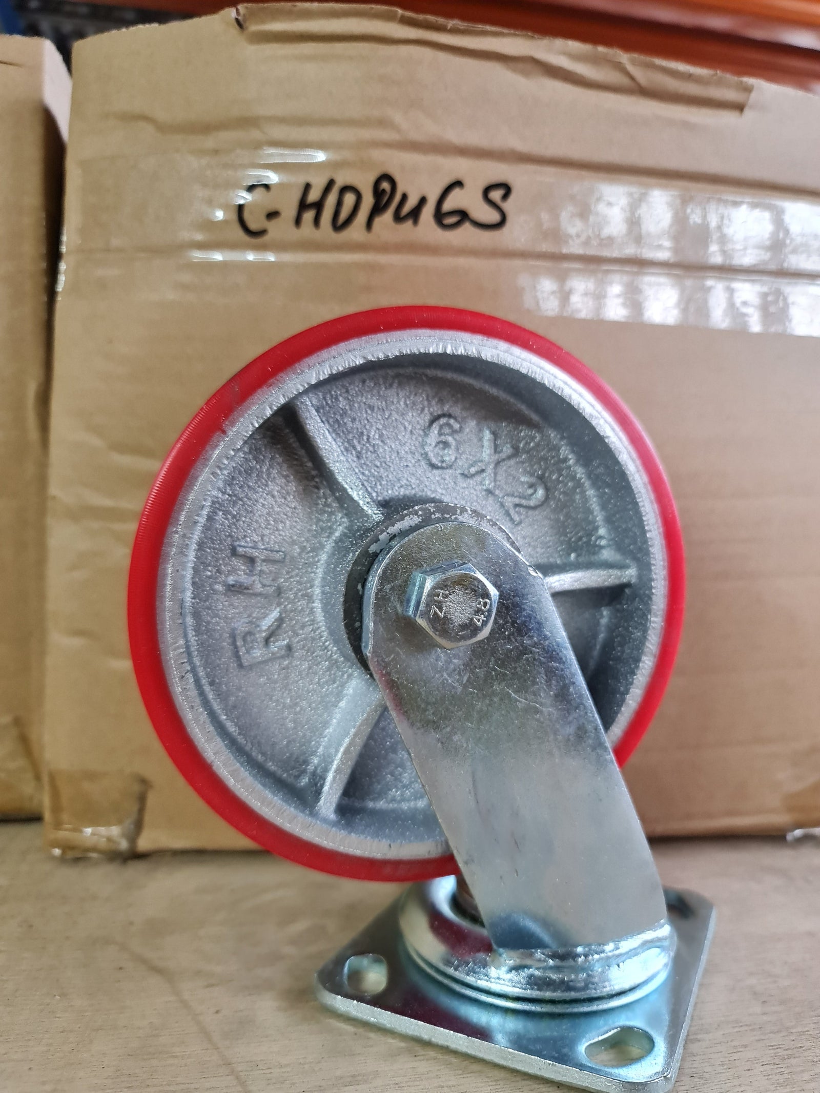 Red PU Castor Wheel (Heavy Duty) | Model : C-HDPU | Size : 4", 5", 6"
