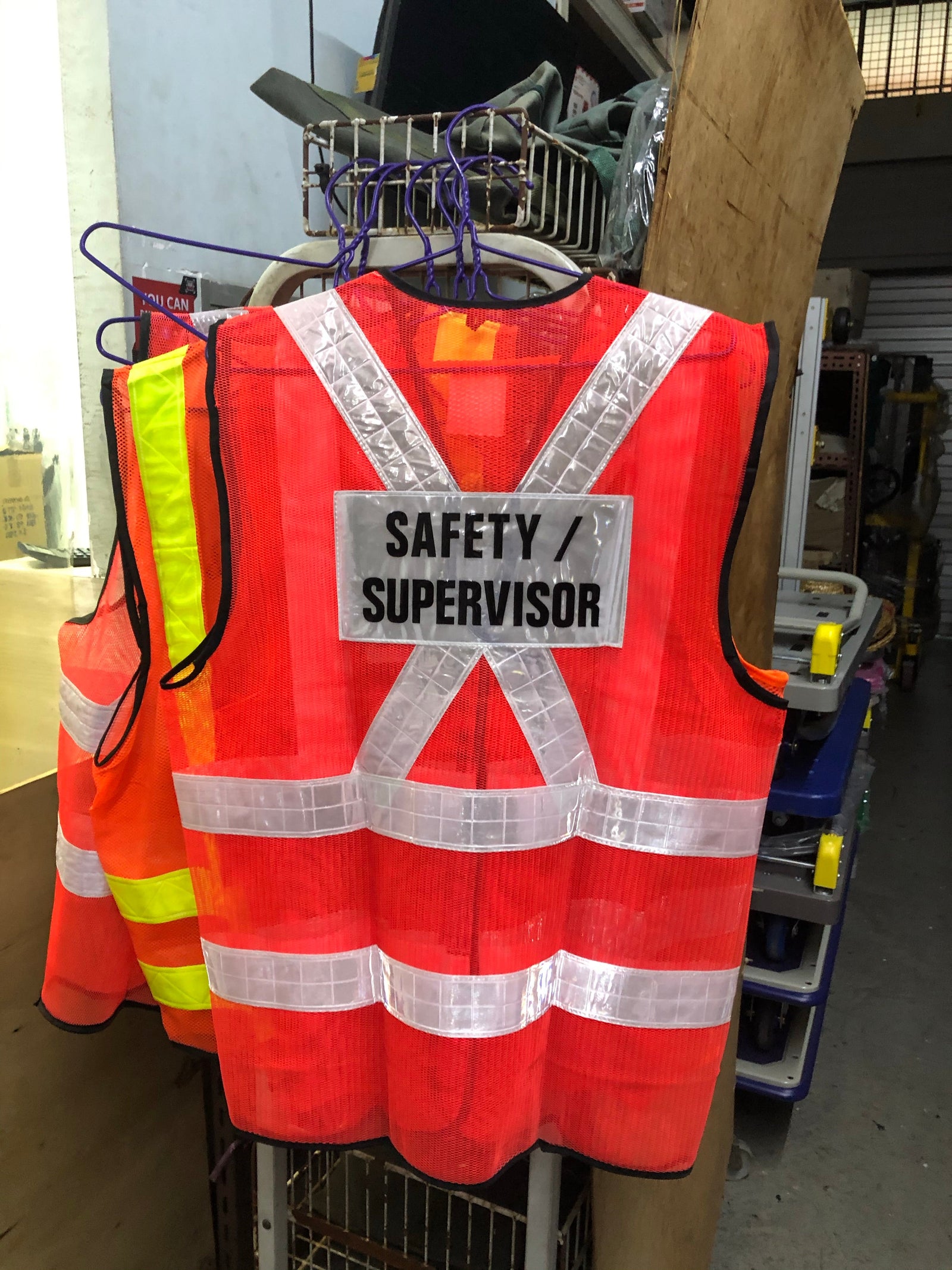 Red Safety Vest with words at back | Wording : Banksman, Fire Watchman