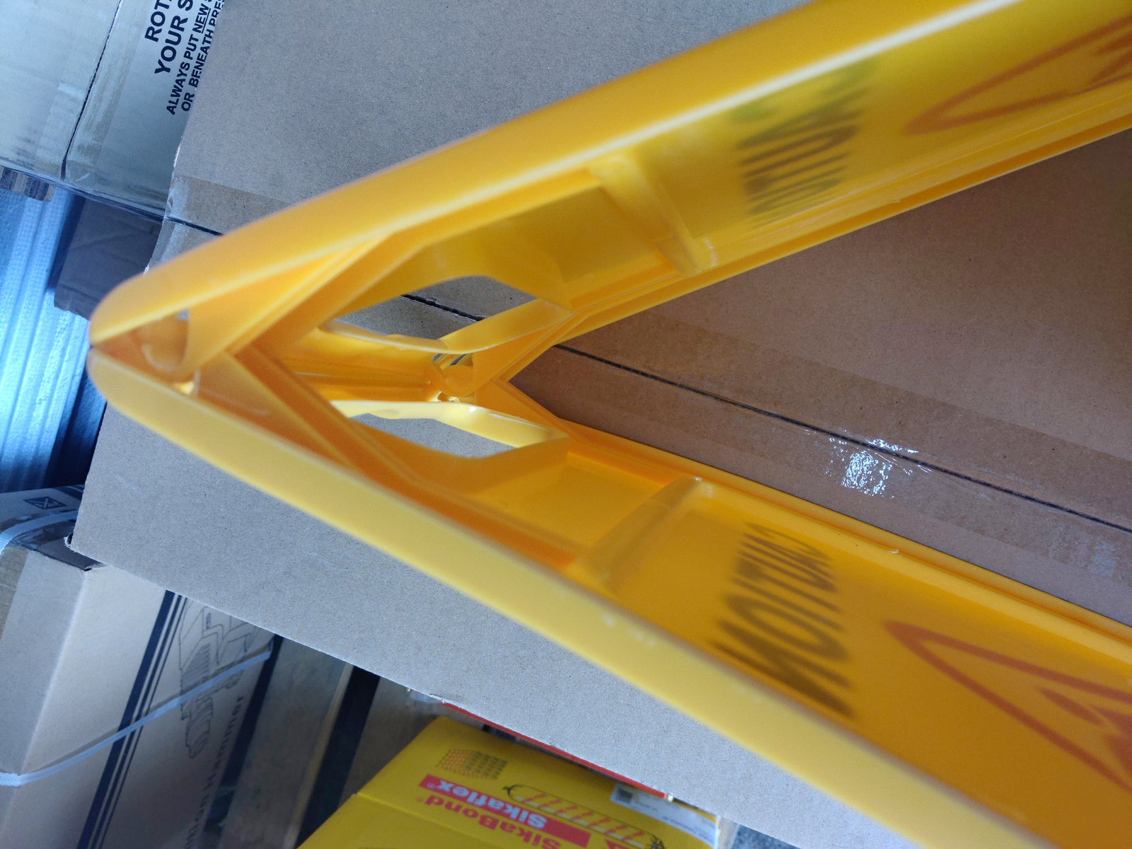 Safety Caution Warning A Stand Sign Board "Wet Floor" or "Work In Prog