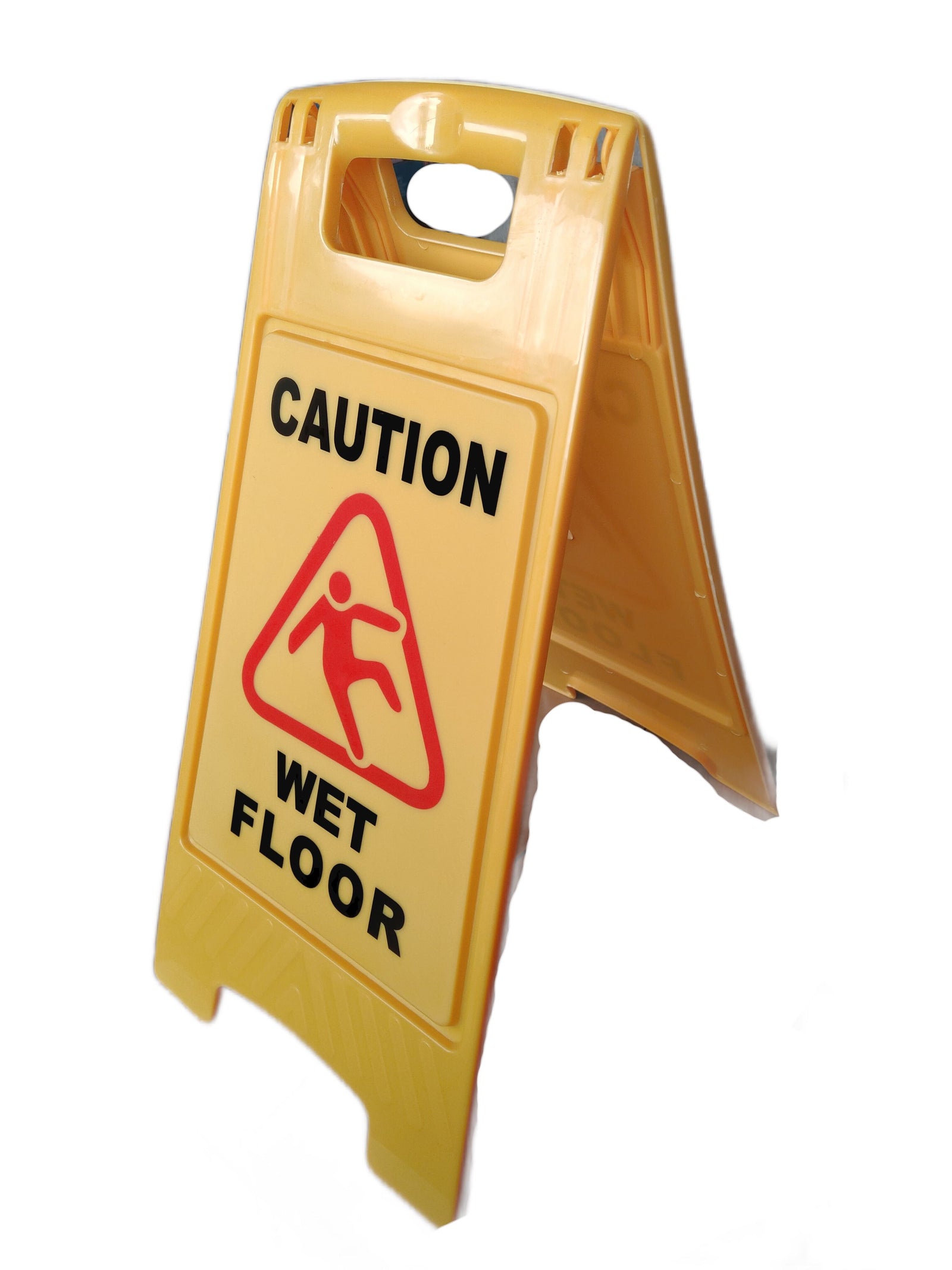Safety Caution Warning A Stand Sign Board "Wet Floor" or "Work In Prog
