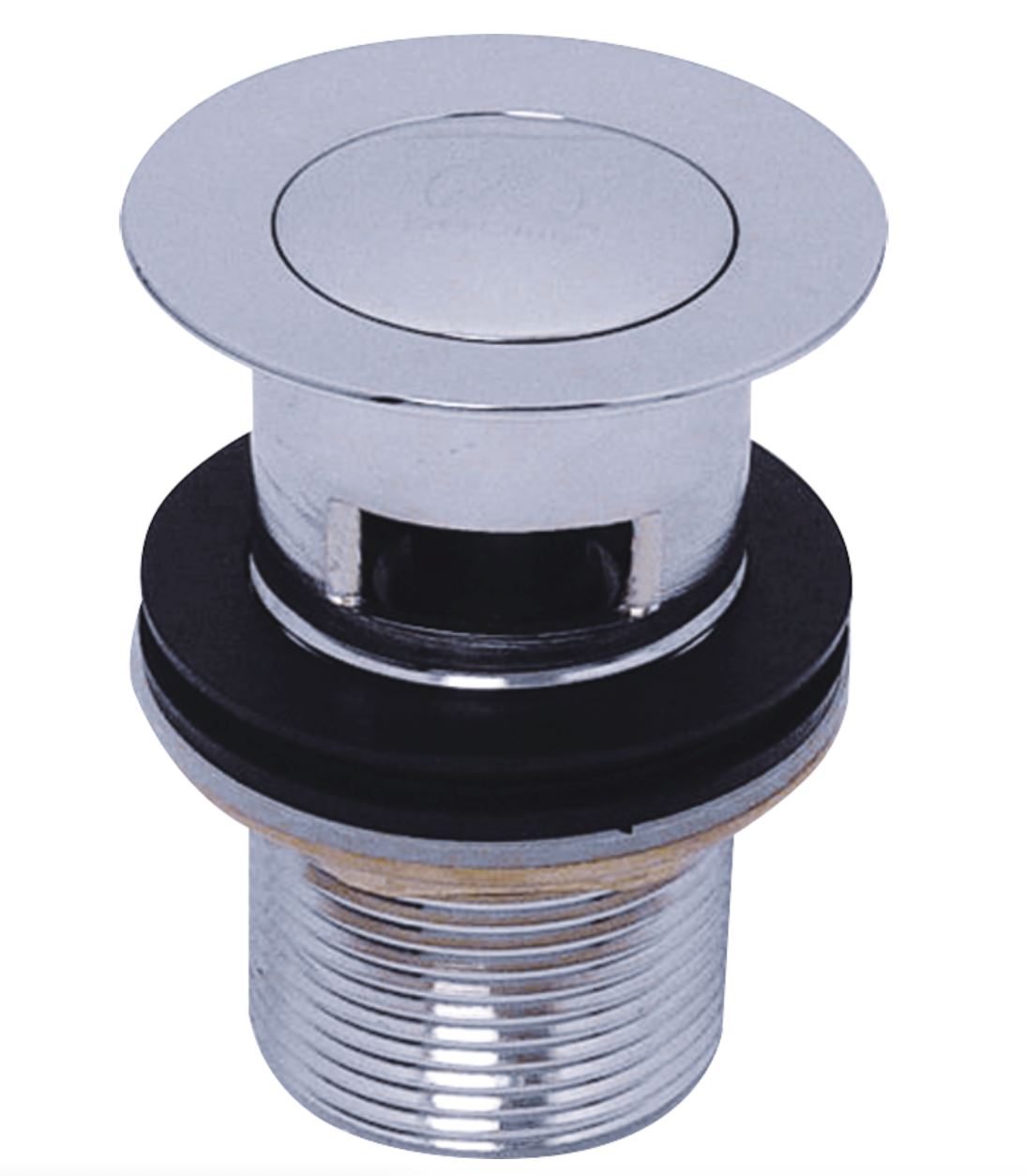 Showy 1-1/4" C.P. Brass Basin Pop-Up Waste (Drain Cover) + Overflow Ho