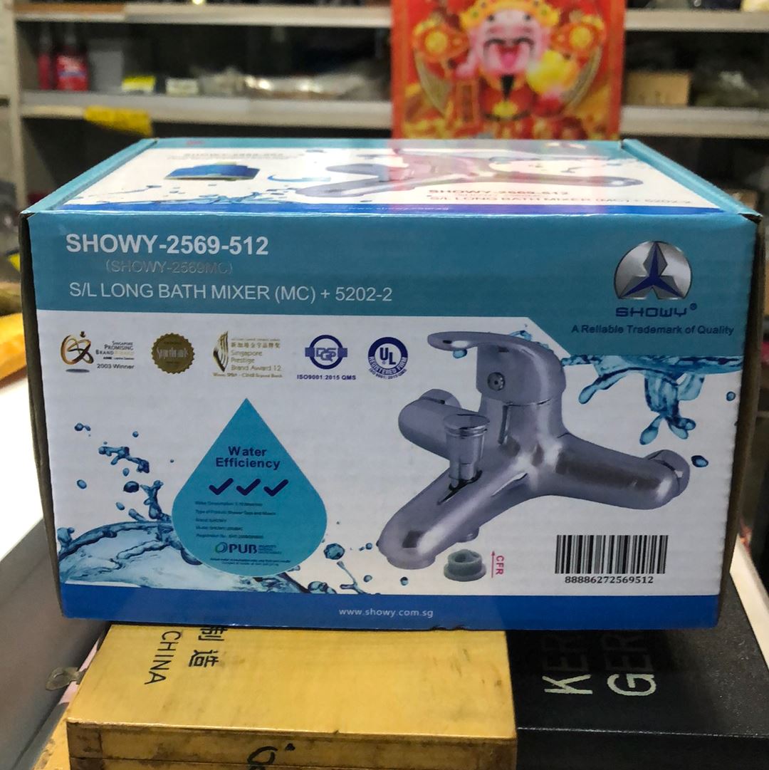 Showy Single Lever Long Bath Mixer (Bath / Shower Tap for Hot and Cold