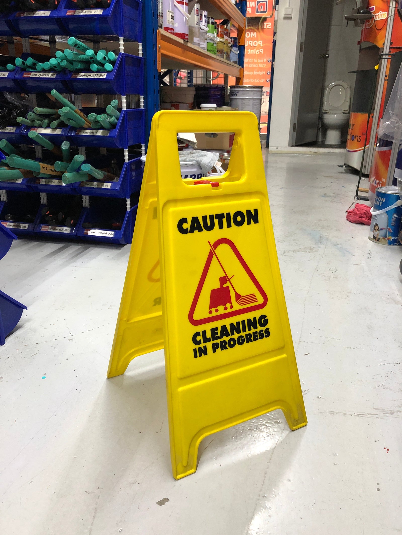 Sign Board "Caution Wet Floor" & "Work In Progress"