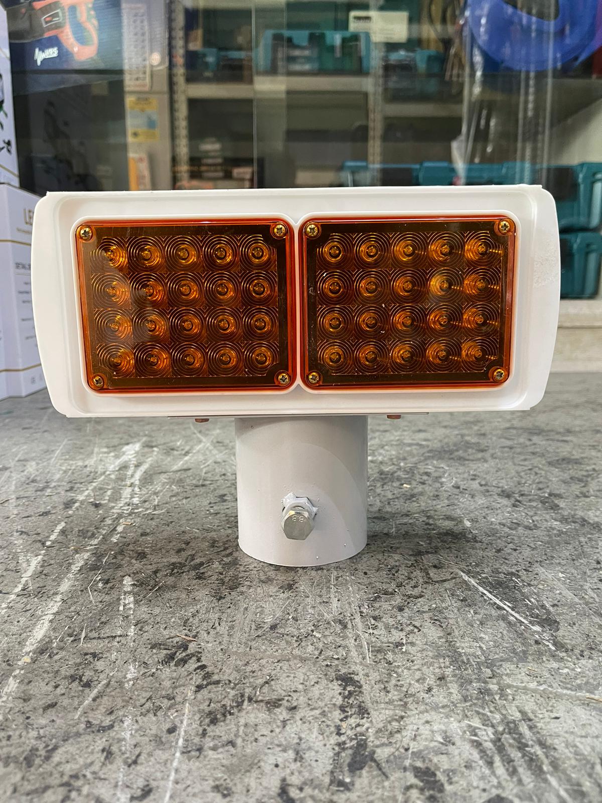 Solar Led Warning Light (Yellow) For Construction Site Use | Model : R