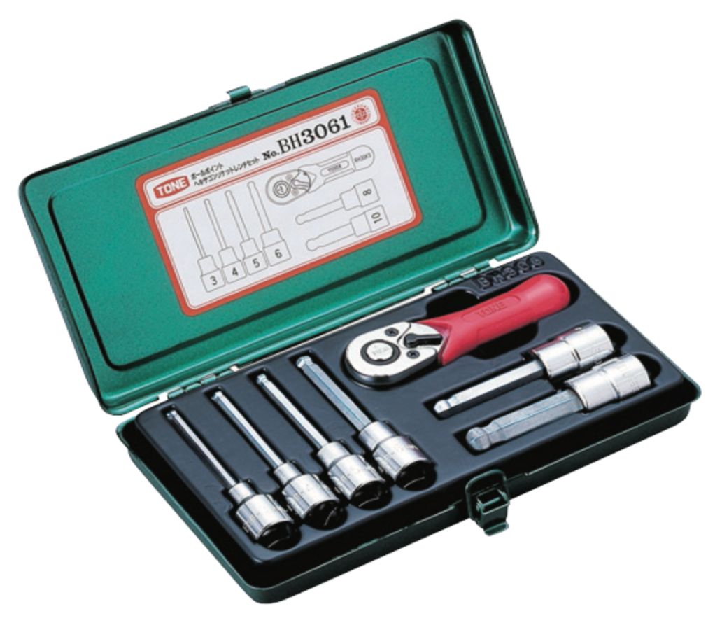 Tone 3/8" Dr Ball Point Hex Socket Set BH3061 - Japan | Model : 003-03