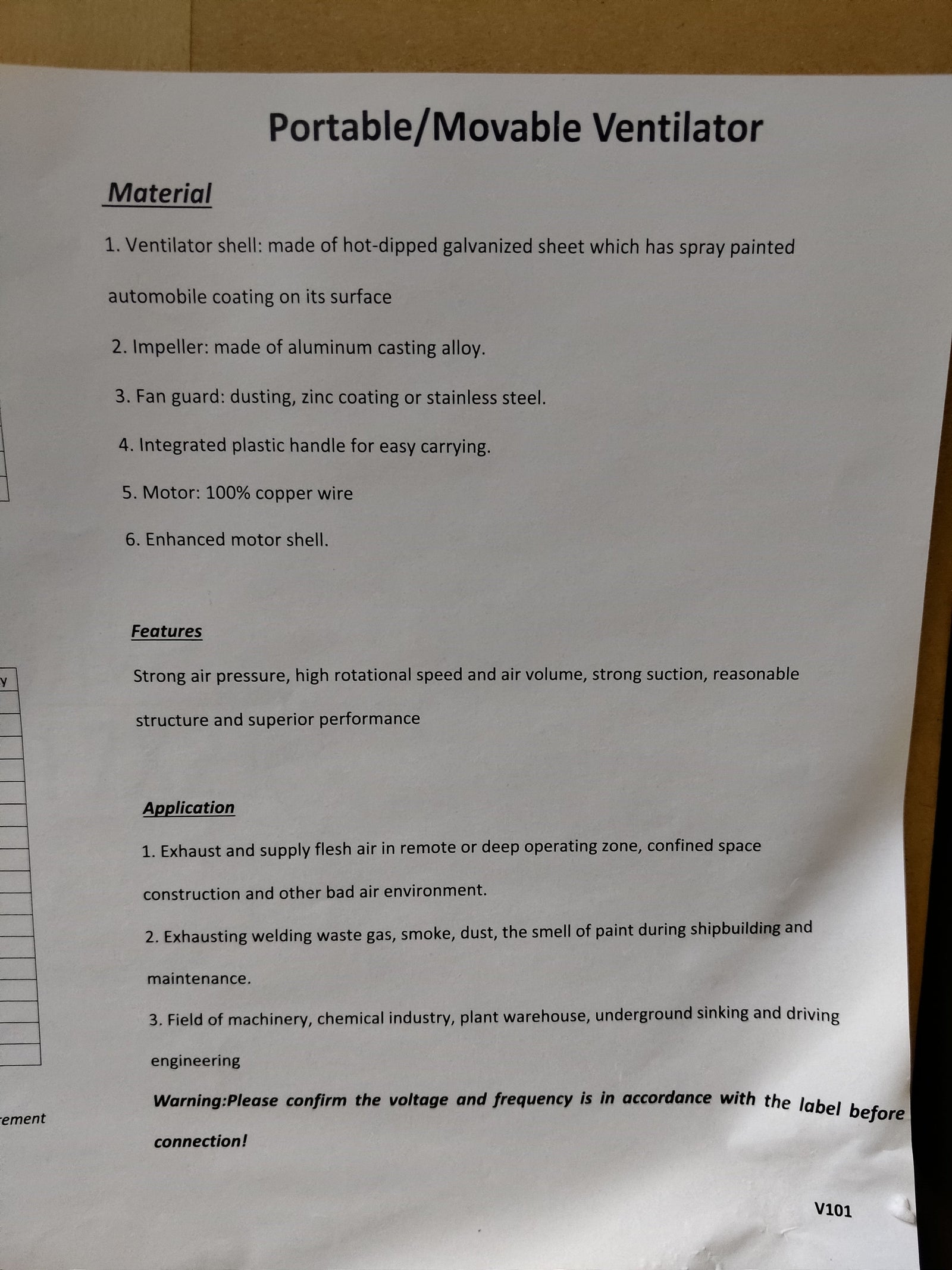 VOMAX 12" 220V Ventilator Blower | Model: BLR-VM12