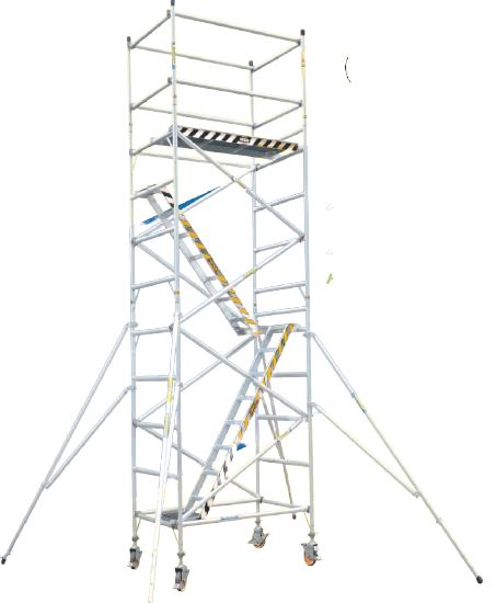 XG Aluminum 6.3m Stand Platform Height Scaffolding With 45 Degree Stai