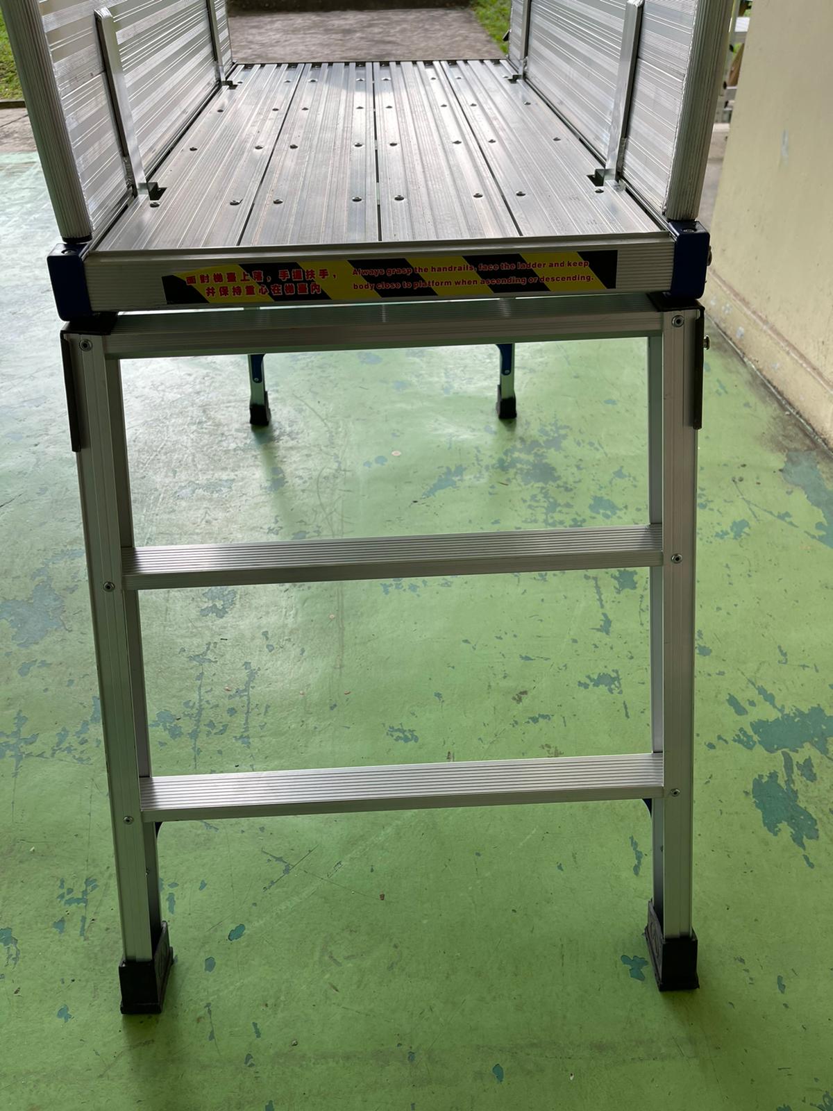 XG Portable Aluminium Working Platform Ladder With Hand Rails | Model